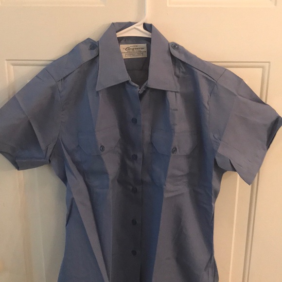 Conqueror | Shirts | Conqueror Mens Blue Button Down Uniform Shirt Nwot ...